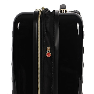 Betsey Johnson Luggage Hardside 3 Piece Set Suitcase With Spinner Wheels (20" 26" 30") (One Size, Heart to Heart Black)