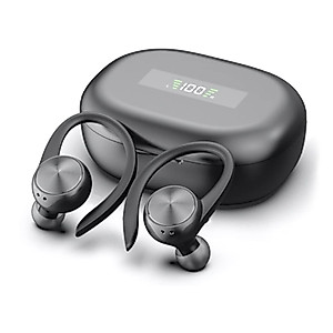Acuvar Fully Wireless Bluetooth 5.0 Rechargeable New Sports Active Earbud Headphones with Smart Charging Case (Black)