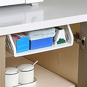 Zerodeko 3 pcs Basket Bathroom Organizer Hidden Hollow Bin Shelves Office Kitchen Small Under Sorting Pencil Drawer Cabinets Home Bedroom Desktop Objects Necessities Wall-mounted Cosmetics