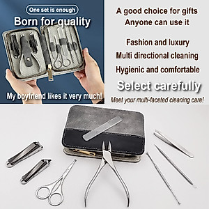 diaoyudao Personal care Large Nail Clippers 8-piece Set (gray), 6.125x4.375x1.25 Inch