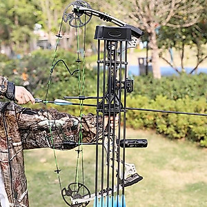 surwolf Compound Bow Kit, Hunting and Target, Limb Made in USA,Draw Weight 30-70 lbs Adjustable, Draw Length 19-31",up to IBO 320FPS Speed, Package with Archery Hunting Accessories (Grey)