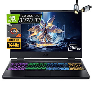 Acer Nitro 5 | 15.6" QHD | AMD 8-Core Ryzen 7 6800H | NVIDIA GeForce RTX 3070 Ti MUX | LED-Backlit IPS 100% DCI-P3 165Hz Gaming Laptop | Wi-Fi 6E | RJ-45 | Win 11 | W/HDMI (32GB RAM | 1TB PCIe SSD)