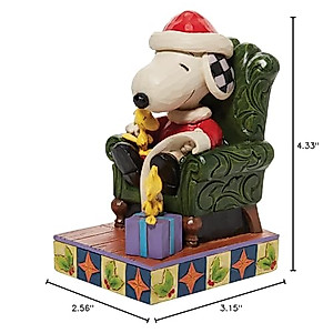 Enesco Peanuts by Jim Shore Santa Snoopy and Woodstock Figurine, 4.33 Inch, Multicolor