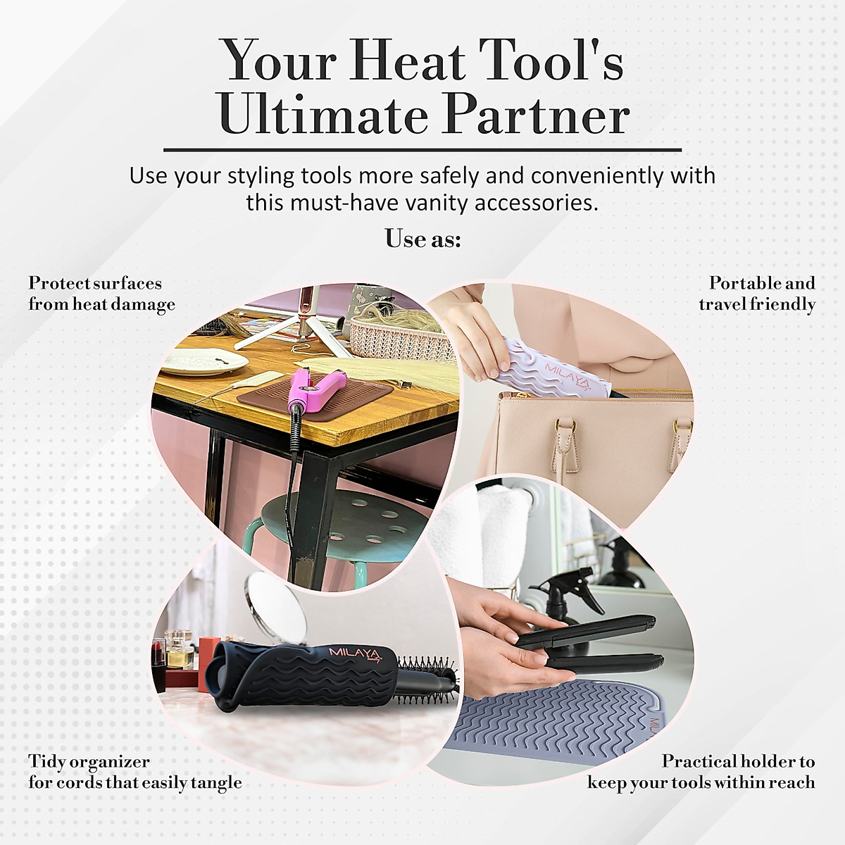 Heat Resistant Mat - Iron Mat - Curling Iron Holder - Silicone Heat Resistant Mat - Makeup Mat - Hot Tools Mat - Hot Tools Flat Iron Holder