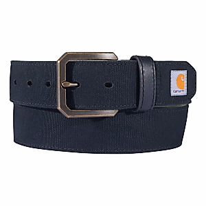 Carhartt Men's Casual Rugged Duck Canvas Belts, Black, 34