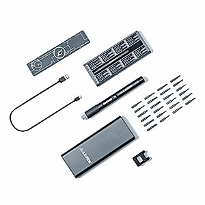 MAXIRON Advanced Mini Electric Screwdriver - 48pc Magnetic Driver Bit Set, 3 Unique Torque Levels, Rechargeable, Independent LED Light - Precision Tool for Phones, Laptops, Watches, & Electronics