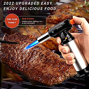 Butane Torch Lighter Refillable Kitchen Torch Butane Lighters for Camping Grill Baking BBQ