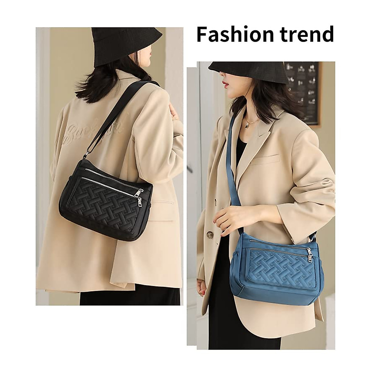 Karresly Crossbody Purse for Women Multi Pocket Cross Tote Small Travel Shoulder Bag Casual Messenger Bag(Dark Blue)