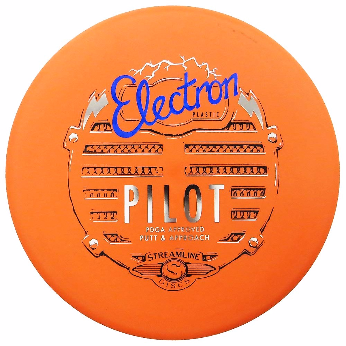 Streamline Discs Electron Plastic Pilot Putt & Approach Disc Golf - Neutral-Stable, Speed 2, Putter - PDGA Approved - 160-169g - Colors May Vary