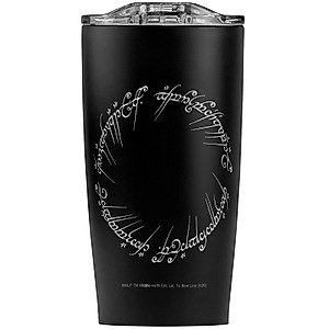 Logovision The Lord Of The Rings Mordor Script Stainless Steel Tumbler 20 oz Coffee Travel Mug/Cup, Vacuum Insulated & Double Wall with Leakproof Sliding Lid | Great for Hot Drinks and Cold Beverages