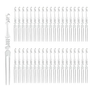Ouliget Disposable Clear Plastic Fruit Forks,Mini Cake Forks,Tasting Appetizer Forks, Dessert Forks Party Supplies,4 Inches,80 Pieces.