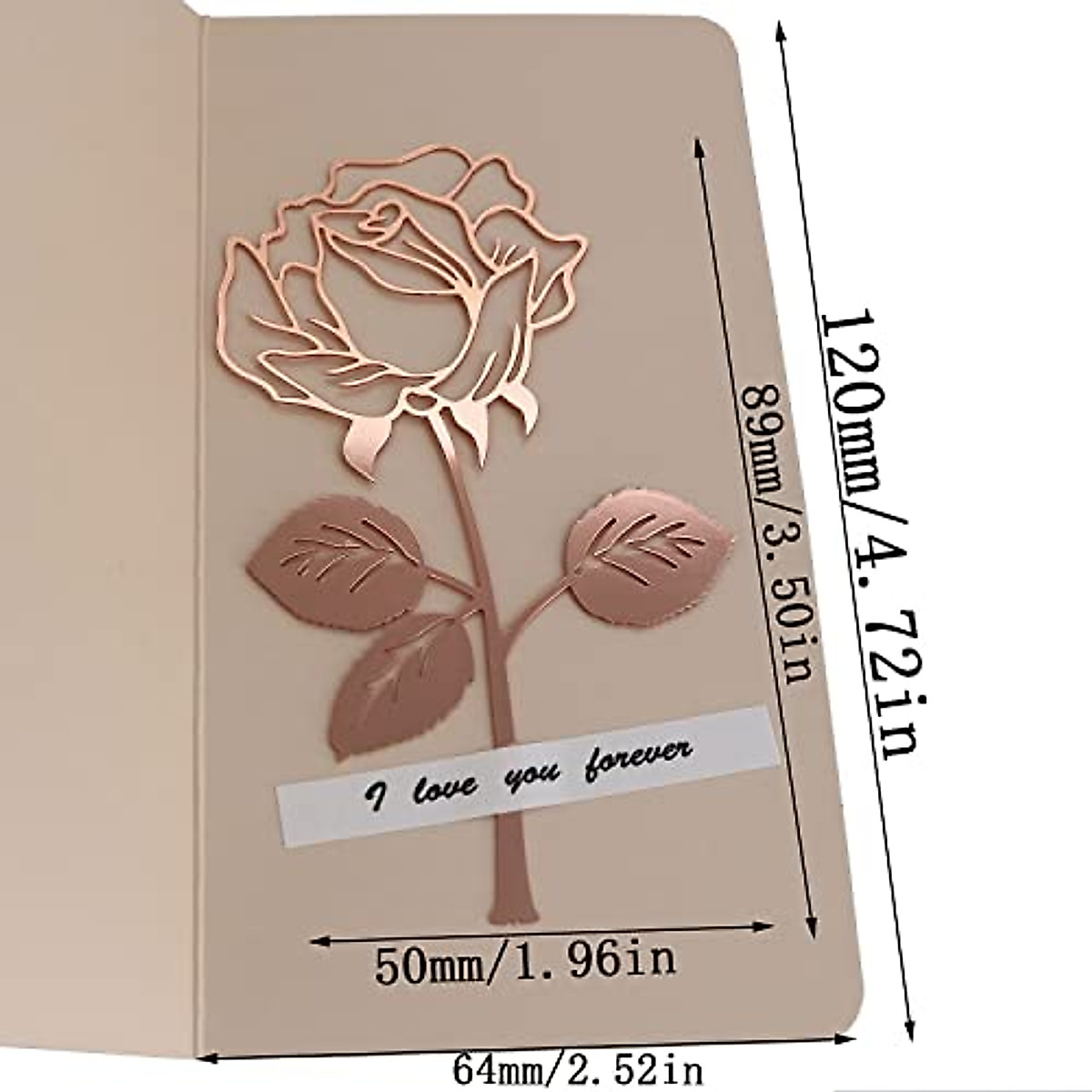 YYANGZ 2PCS Rose Bookmark Metal Bookmark Metal Rose Bookmark Delicate Metal Bookmark, Gold/Rose Gold