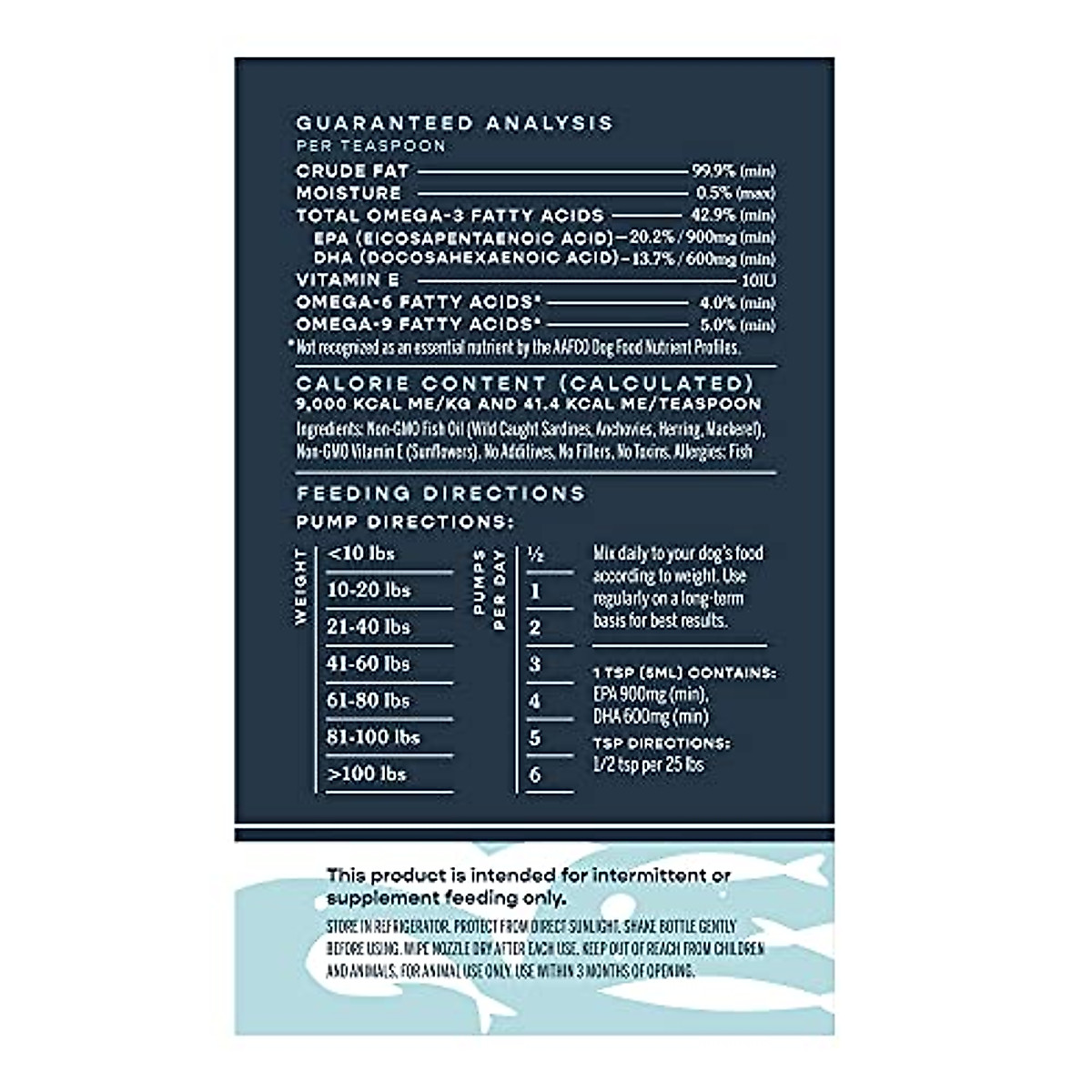 Fera Pets Fish Oil for Dog and Cat with DHA, EPA, Vitamin E and Omega-3 Fatty Acids – Liquid Fish Oil Supplement - Brain Function & Immune Health 16 oz