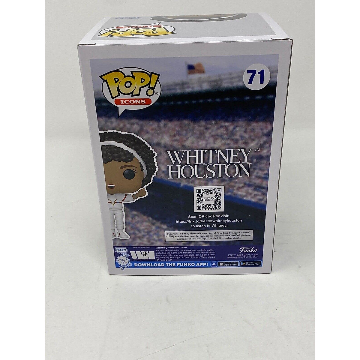 Funko Pop! Icons Whitney Houston SB National Anthem #71 Shop Exclusive Protector