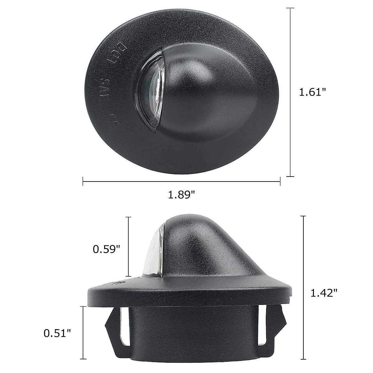 RUXIFEY LED License Plate Lights Tag Light Lamp Assembly Compatible with Ford F150 F250 F350 Super Duty Ranger Explorer Bronco Excursion Expedition, 6500K Black, Pack of 2