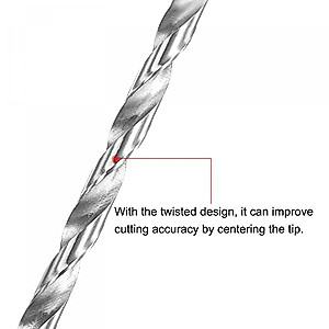 uxcell HSS(High Speed Steel) Extra Long Twist Drill Bits, 6mm Drill Diameter 200mm Length for Hardened Metal Woodwork Plastic Aluminum Alloy 6 Pcs
