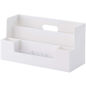 like-it MX-03 Storage Case, Organizer, Wide, Approx. W 13.4 x D 5.2 x H 7.2 inches (34 x 13.1 x 18.2 cm), All White, Opaque, Made in Japan, Tabletop Storage, Desk, Ballpoint Pen, Computer Desk