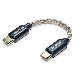 GUCraftsman USB C Type C to Type C Headphone Amplifier Cable 6N Single Crystal Silver for FiiO BTR5 Q1 Q3 Q3s Qudelix 5K xDuoo Link2 XD-05PLUS E1DA 9038G3 9038S 9038D Lotoo PAW S2¡­