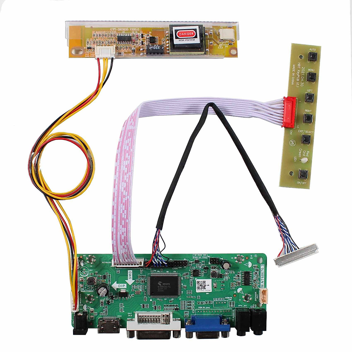 VSDISPLAY HD MI VGA DVI Audio LCD Controller Board for 15.6" 1366x768 LTN160AT01 LTN156AT01 N156B3-L02 N156B3 N156B3-L01 LP156WH1 B156XW01 CLAA156WA01A LVDS 30 Pin 1CCFL LCD Screen