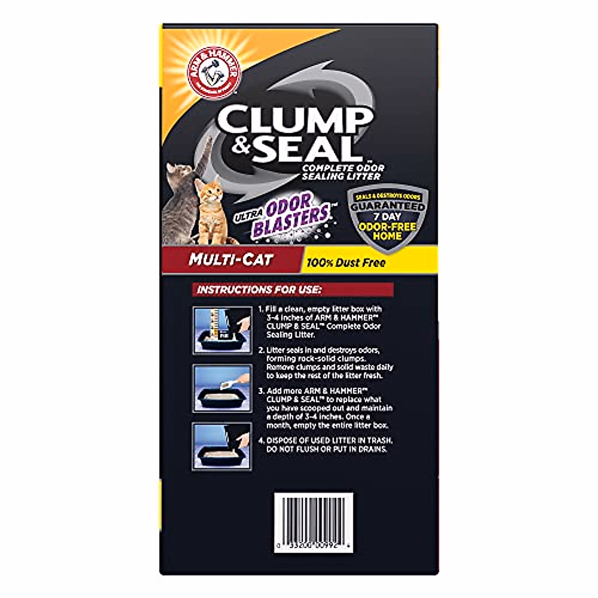 Arm & Hammer Clump & Seal Litter, Multi-Cat Litter 38 lb.