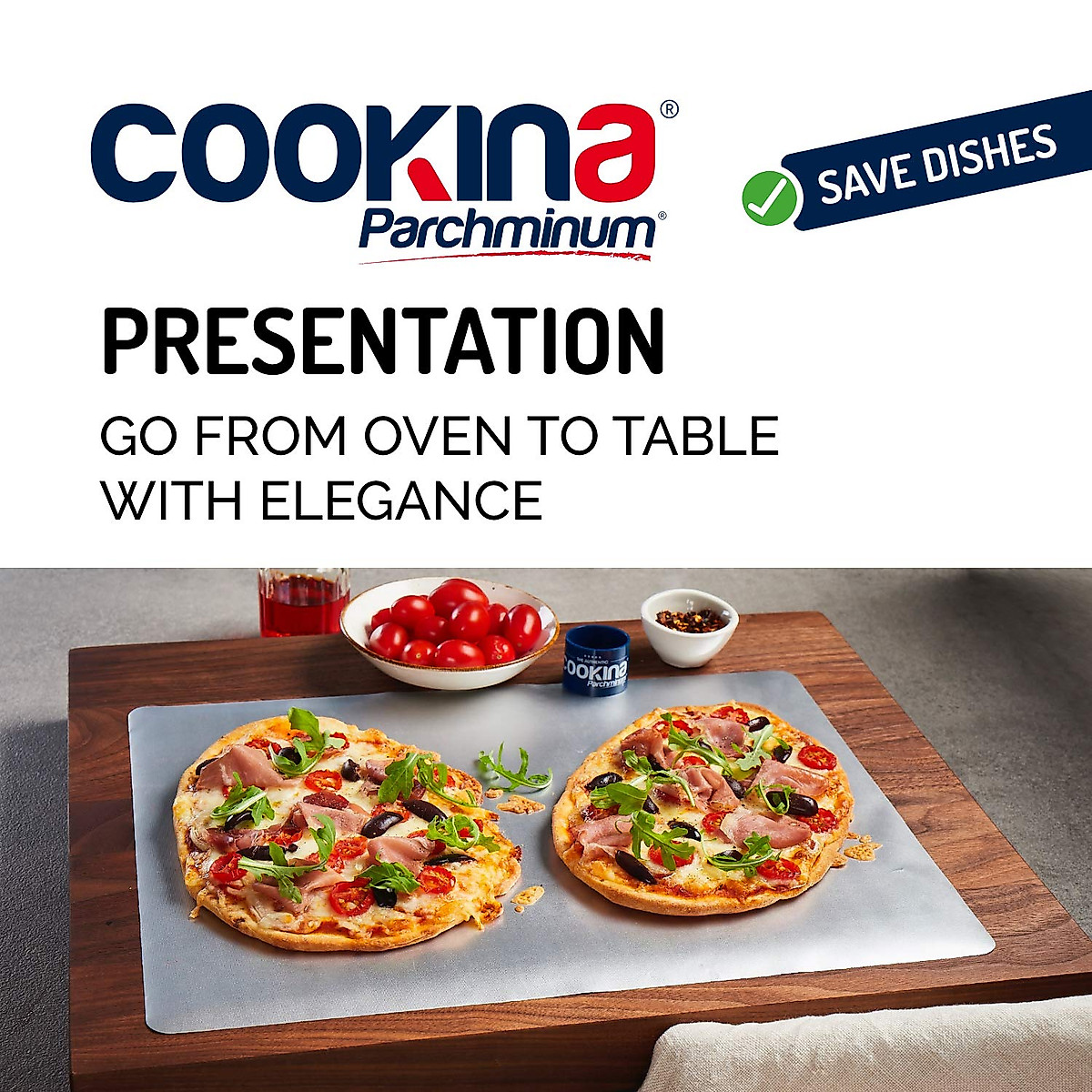 COOKINA Parchminum Reusable Presentation and Cooking Mat - 100% Non-Stick, Easy to Clean Cooking Sheet for Gas, Electric, Toaster and Convection Ovens