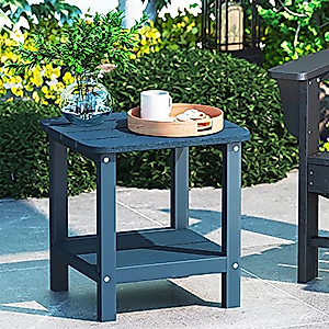 SERWALL Adirondack Table Outdoor Side Table- Blue