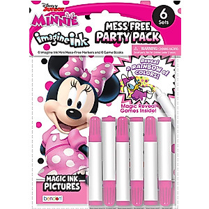 Disney Minnie Mouse and Mickey Mouse Imagine Ink Coloring Book Set for Girls Boys ~ 12 Pack No Mess Coloring Books with Minnie Stickers (Minnie Mouse Mickey Mouse Party Favors Bundle)