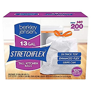 Berkley Jensen 13 Gallon Drawstring Trash Bags, 200 ct.
