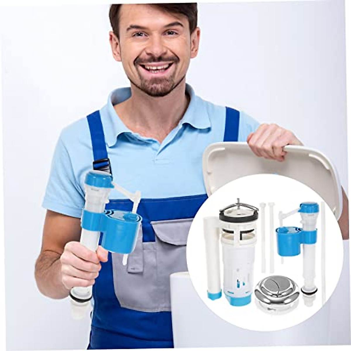 OSALADI 1 Set Float Valve Water Valve Accessories Toilet Flusher Replacement Kit Toilet Tank Mute Button Whelping Kit Toilet Tank Parts Toilet Repair Accessories Toilet Repair Kit Mute Abs