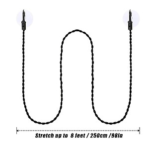 Portable Travel Clothesline Travel Laundry Line with Hooks and Suction Cups Clothes Drying Line Retractable Camping Accessories Cruise Essentials Ratings Outdoor Indoor 2Pcs