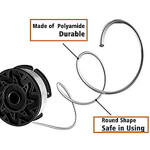 0.065" Line String Trimmer Autofeed Replacement Spool,AF-100 Line String Trimmer, 30ft Weed Eater Spool Replacement Spool for String Trimmer, for Black and Decker Models (10 Spools+2 Caps)12 Pack