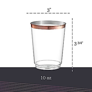 PLASTICPRO Disposable Plastic Tumblers (Rose Gold, 100)