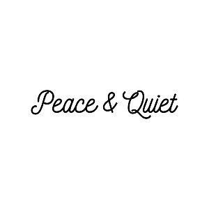 Vinyl Wall Art Decal - Peace & Quiet - 3.5" x 18" - Trendy Cute Motivational Good Vibes Quote Sticker for Selfcare Bathroom Closet Mirror Boutique Beauty Salon Kids Room Playroom Office Decor (Black)