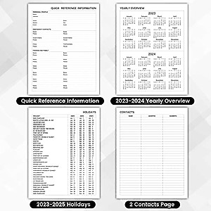 Planner 2023-2024 - July 2023-June 2024, 2023-2024 Weekly & Monthly Planner, 8" x 10", Academic Planner 2023-2024 with Note Page for Each Week, Hardcover, Pen Loop, Elastic Band, Inner Pocket - Black
