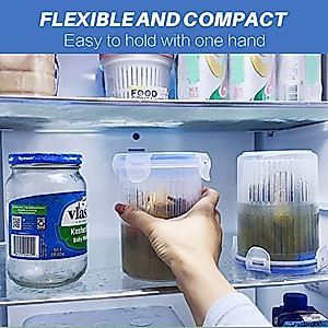 KIKINIKO Pickle Jar 24 oz pickle container with strainer Pickle Holder Keeper Lifter, pickle storage container pickle strainer,Flip Jar with Leak Proof and Lock It Lid