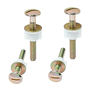 4Pcs Toilet Seat Screws, Steel Toilet Seat Hinge Bolts and Nuts, Heavy Duty Toilet Seat Fastener with Plastic Nuts and Metal Washers, Toilet Hardware Replacement for Top Mount Toilet Seat Hinges