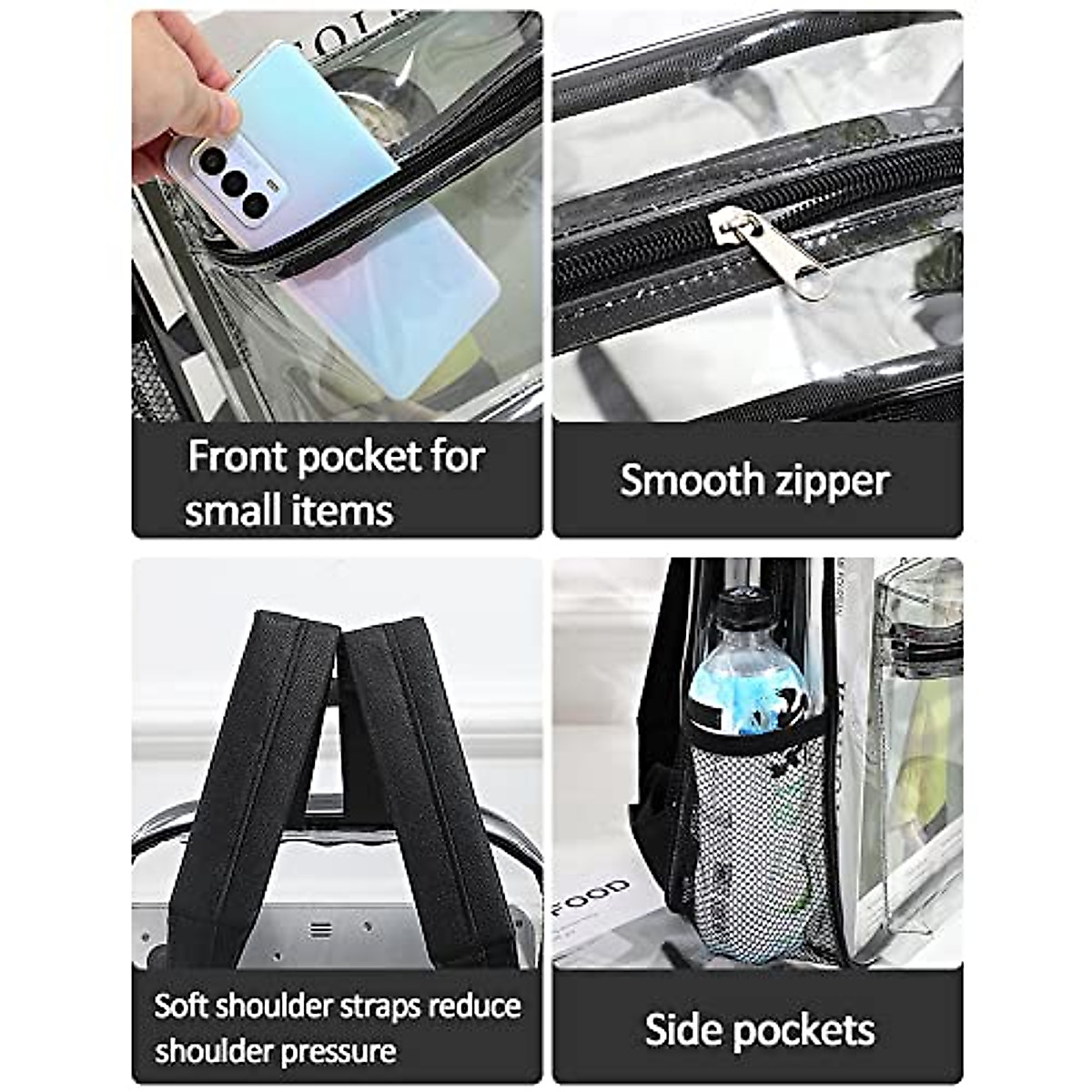 Personalized Clear Backpack Custom Name Clear Bookbag Customized Colorful Text, PVC Heavy Duty Transparent Backpack, Gifts