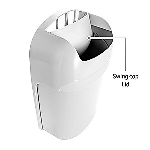 Camco Cabinet Mount Trash Can | Ideal for Tight Spaces in an RV, Boat, Apartment, Dorm Room or Tiny House | Measures 13.5" x 8.5" x 5" (43962)