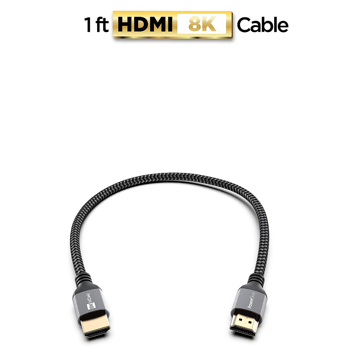 PowerBear 4K HDMI Cable 25 ft [2 Pack] High Speed, Braided Nylon & Gold Connectors, 4K @ 60Hz, Ultra HD, 2K, 1080P, ARC & CL3 Rated | for Laptop, Monitor, PS5, PS4, Xbox One, Fire TV, Apple TV & More