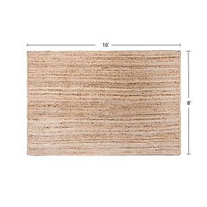 REDEARTH Rectangular Area Rug - Hand Woven Braided 100% Natural Jute - Artisan Made Boho Jute Rugs for Bedroom - Kitchen - Living Room - Farmhouse - Aesthetic Home Decor (8'x10' - Natural)