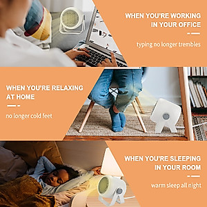 Portable Small space heater for indoor use, Fast Heating Ceramic 1000W mini personal Heater with Heating and Fan Modes for Room, Bedroom, Office and Indoor Use,White