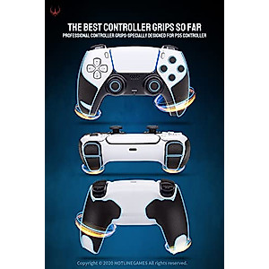 HOTLINEGAMES Hotline Games Controller Grip for PS5 Controller Grips Tape Playstation 5 DualSense Controllers Skin (Handle Grips+Buttons+Triggers (20PCS), Black)