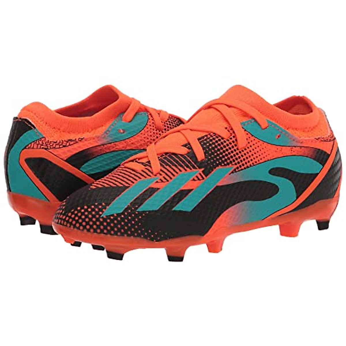 adidas X SPEEDPORTAL Messi.3 Firm Ground Soccer Shoe, Team Solar Orange/Mint Rush/Black, 5.5 US Unisex Big Kid