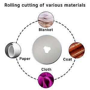 Rotary Cutter Blades 45mm 5 Pack for Fits Fiskars,Olfa,Truecut Rotary Cutter Replacement Arts Crafts Quilting