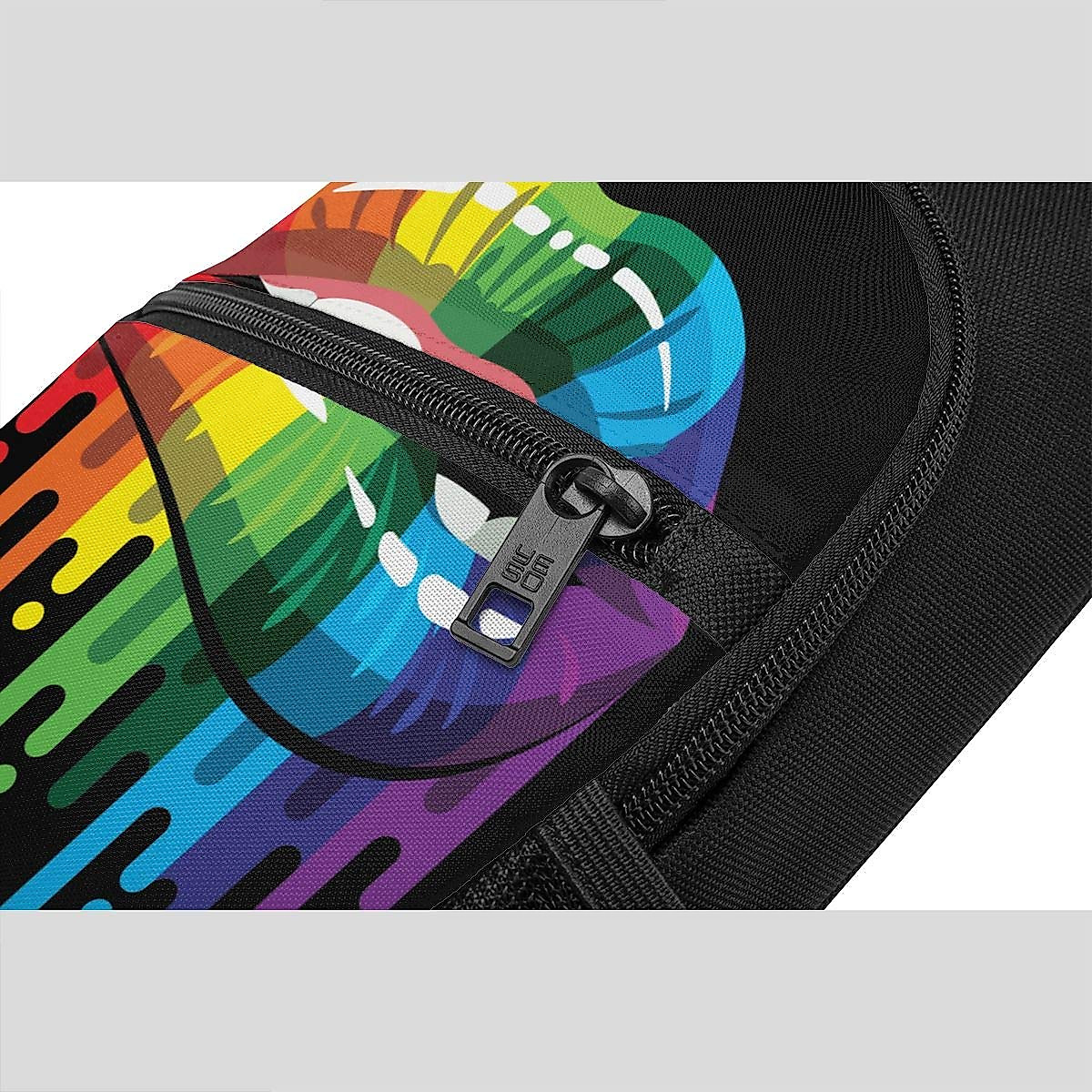 Gay Homosexual Lesbian Rainbow Lips Pride Sling Backpack Hiking Daypack Crossbody Shoulder Bag
