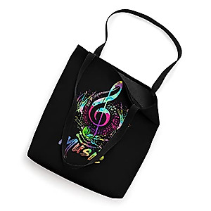 Funky Colorful Music Treble Clef Musical Note T-Shirt Tote Bag