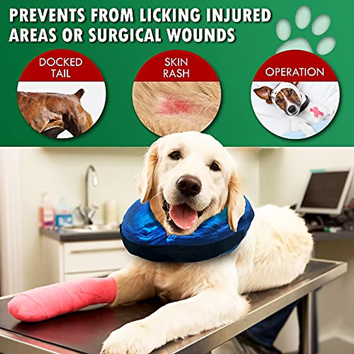 Soft Dog Cone Collar for Large Dogs for After Surgery - Inflatable Dog Neck Donut Collar - Elizabethan Collar for Dogs Recovery - Dog Cones Alternative - Protective Pet Cones for Dogs