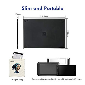 HUION Adjustable Tablet Stand Multi-Angle Portable Desk Stand for 10-15.6" Graphics Drawing Monitor Tablet Pen Display，Suitable for Kamvas Pro 16/Pro 12/Pro 13，Kamvas 16，iPad Pro, Wacom Cintiq