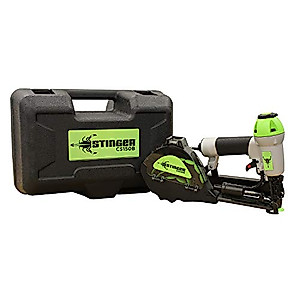 Stinger CS150B Pneumatic Cap Stapler, 1" Caps, 5/8" to 1-1/2" Staples for Roofing Underlayment, Housewrap, and Insulation (136012)…