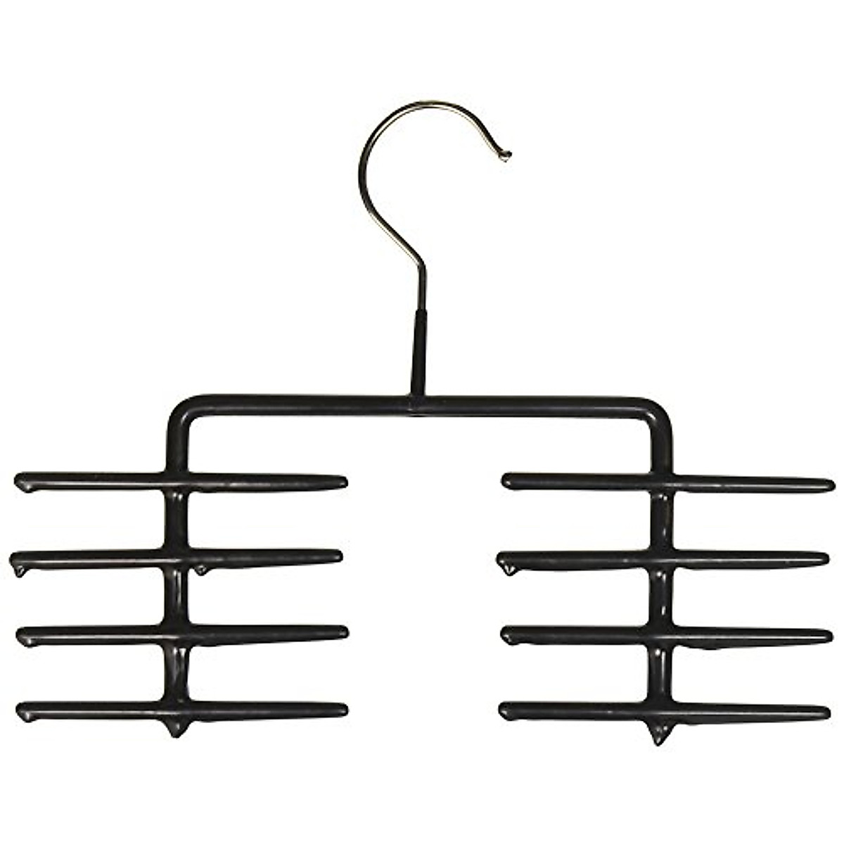 Mawa by Reston Lloyd Non-Slip Space Saving Butler Tie Hanger, Style KR, Set of 2, Black